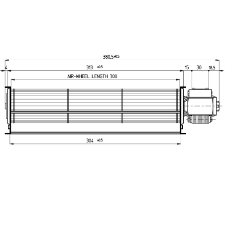 GA 60/1-300/30 EMMEVI - FERGAS 113842 tangential fan for pellet stoves
