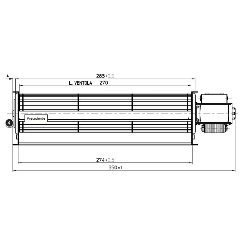 TGA 60/1-270/30 EMMEVI FERGAS 113514 tangential fan for pellet stoves