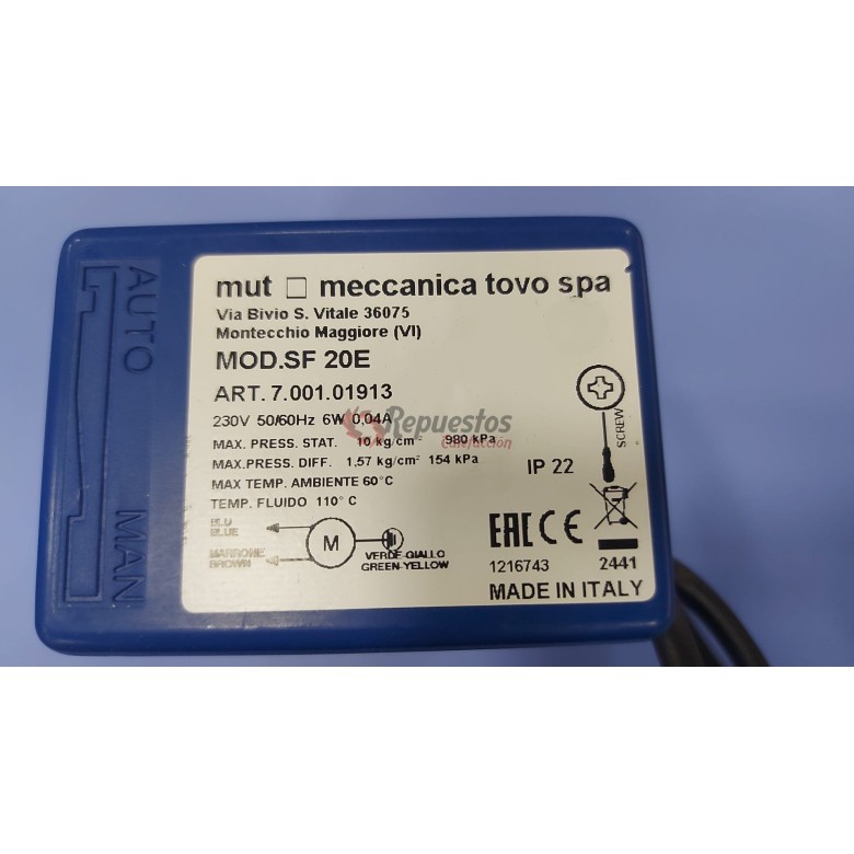 3-WAY VALVE MUT SF 20 E 3/4" MMM 230V Nº 700101913