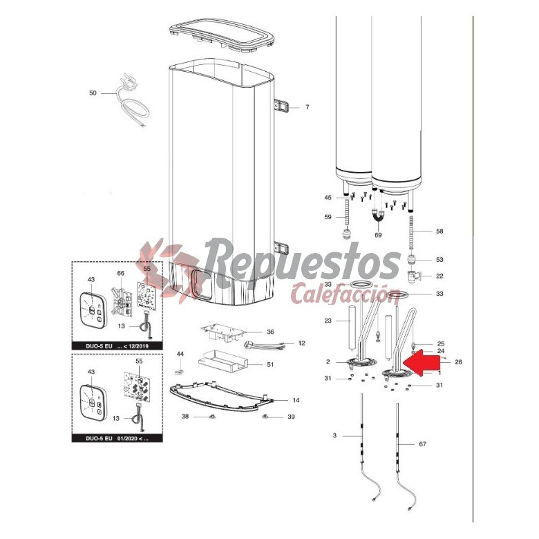 RESISTENZA TERMO 65115909 RESISTENZA 1500W 230V 65115909